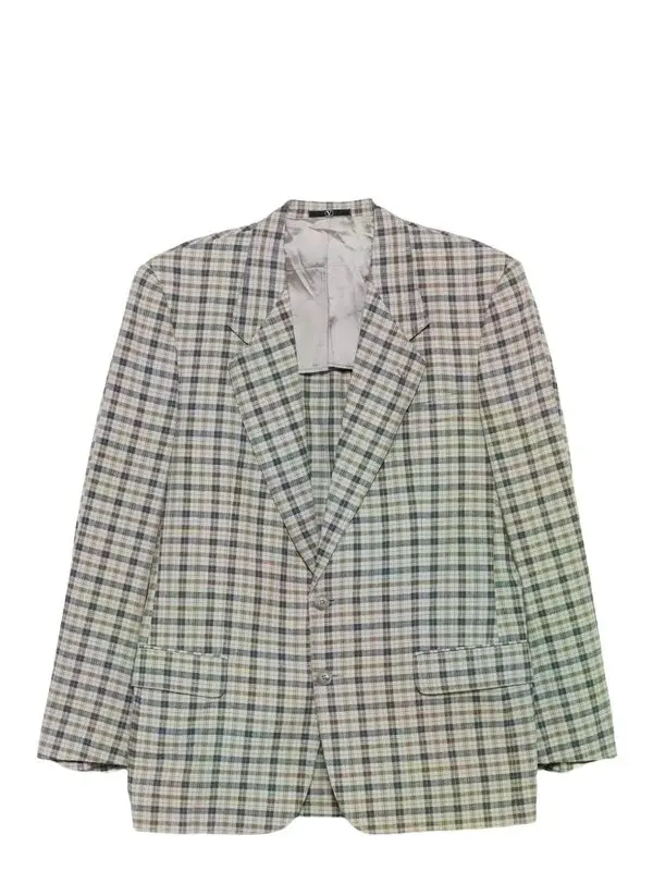 Valentino Garavani 1990s Checked Single-breasted Blazer - Grey