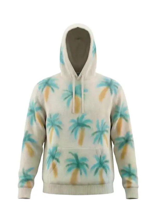 HARDEN Painted Palm Tree Hoodie - Neutrals