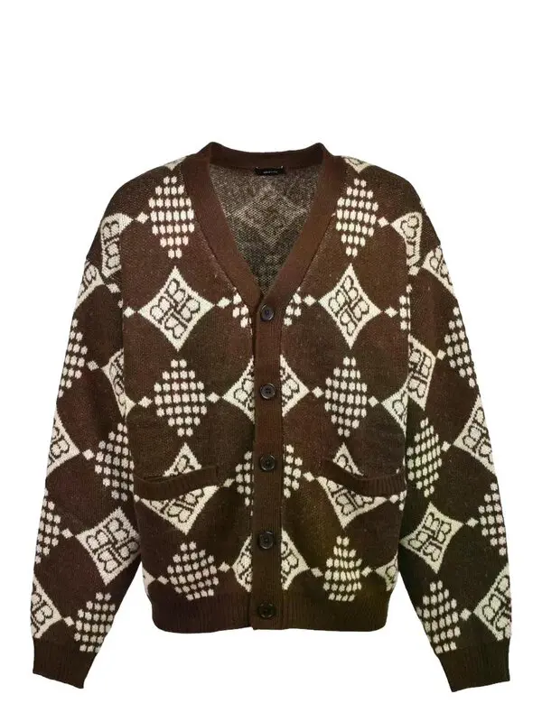 BREATH Diamond-knit Cardigan - Brown