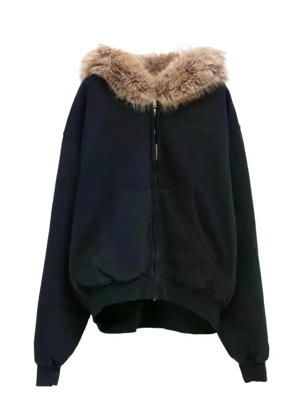 Acne Studios Sweater With Faux-fur Hood - Blue