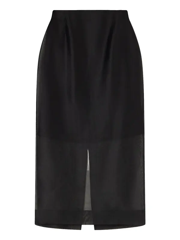 Carolina Herrera Silk-organza Midi Skirt - Black