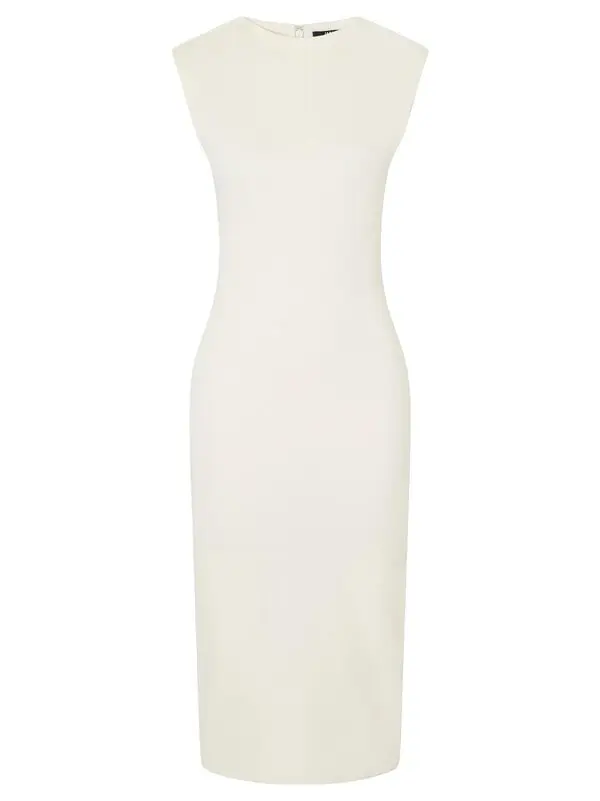 Jacquemus La Robe Alba Crepe Midi Dress - Neutrals