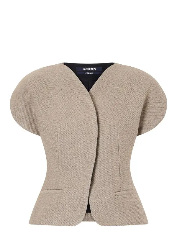 Jacquemus La Veste Oval Wool-blend Blazer - Neutrals