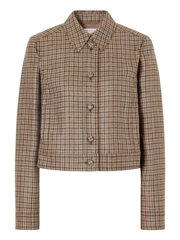 Gabriela Hearst Thereza Houndstooth Wool And Silk-blend Blazer - Brown