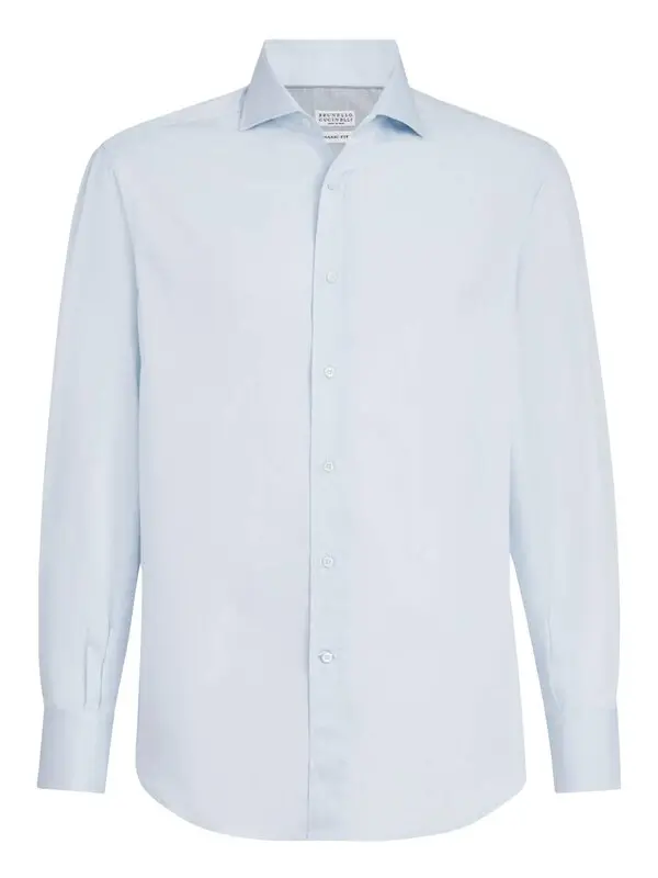 Brunello Cucinelli Cotton Twill Shirt - Blue