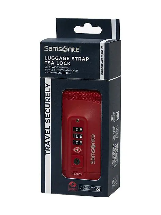 SAMSONITE Ta Revolution Luggage Strap With Tsa Lock - Red