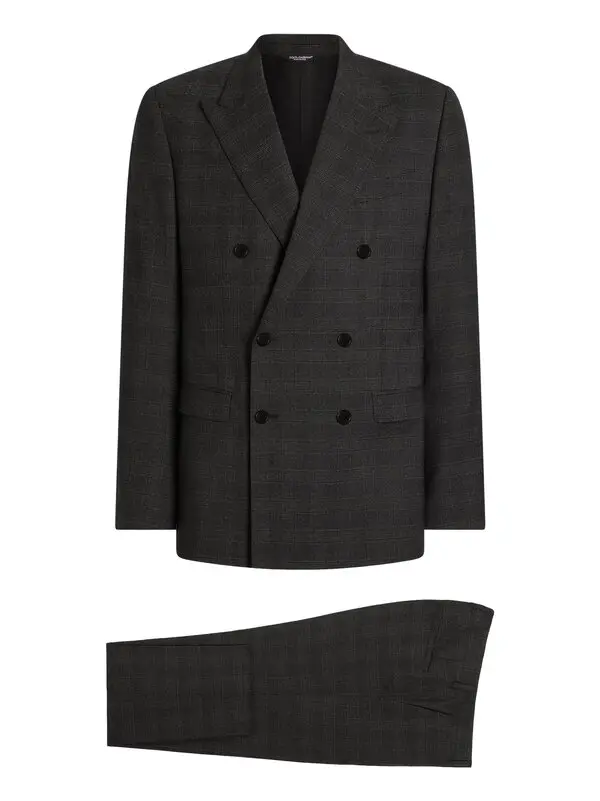 Dolce & Gabbana Martini Light Double-breasted Suit In Glen Plaid Suits And Blazers - Multicolor
