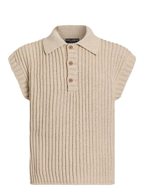 Dolce & Gabbana English Rib Knit Polo Shirt Sweaters And Cardigans Multi-colored - Multicolor