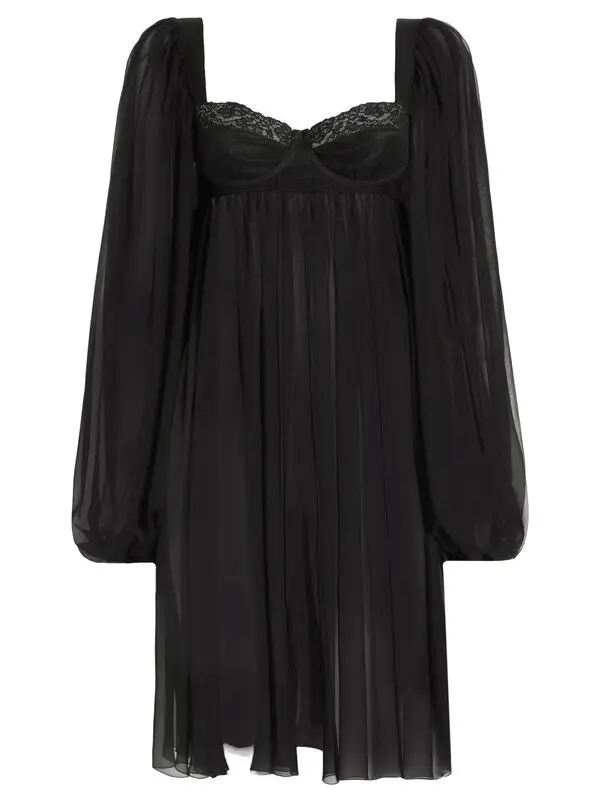 Dolce & Gabbana Chiffon Dress Dresses Silk - Black