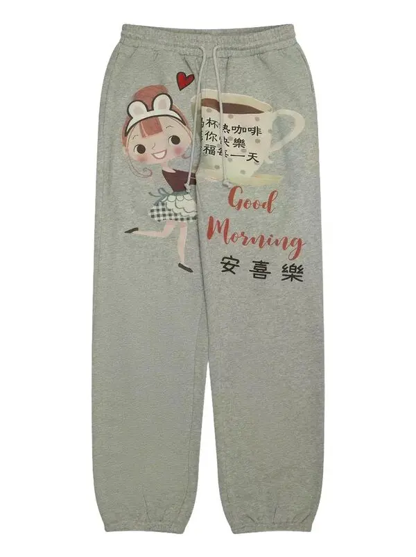 PRAYING Coffee Graphic-print Track Pants - Grey