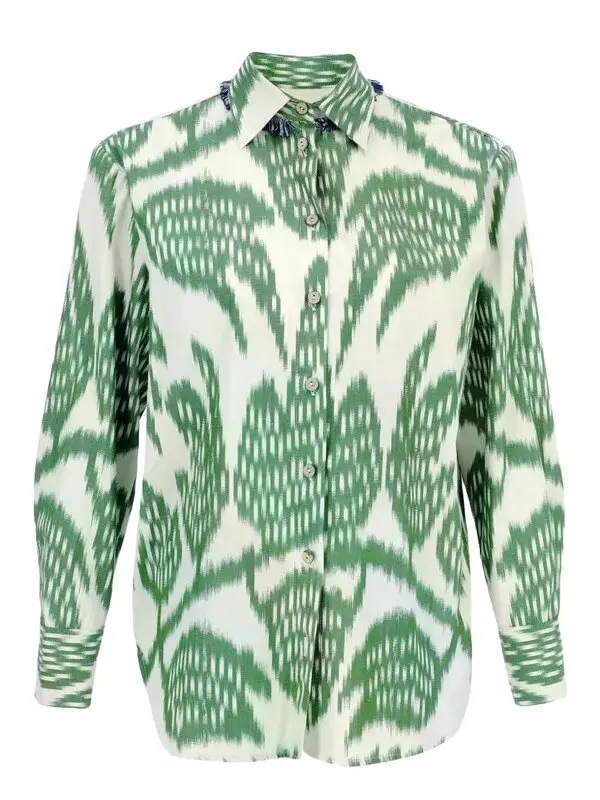PUNICANA Patterned Fringed-collar Shirt - Neutrals