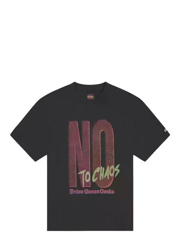 EVISU No To Chaos Graphic-print T-shirt - Black