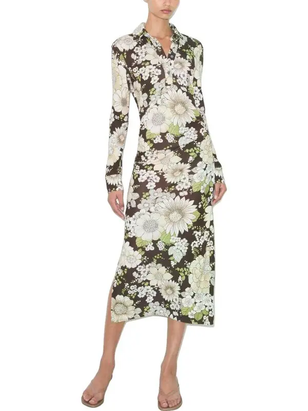 Tory Burch Printed Viscose Dress - Brown