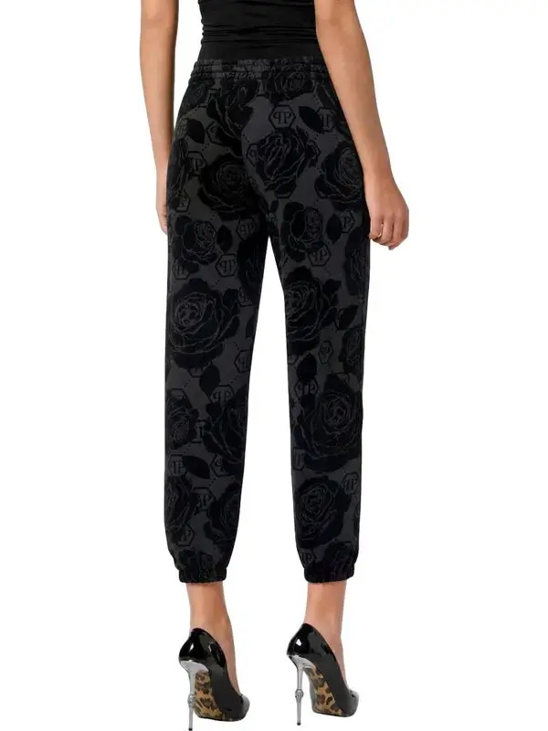 Philipp Plein Jogging Pants Flock Flower Monogram - Grey