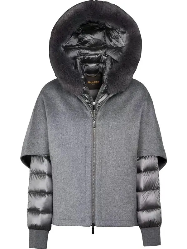 MOORER Hooded Coat - Grey