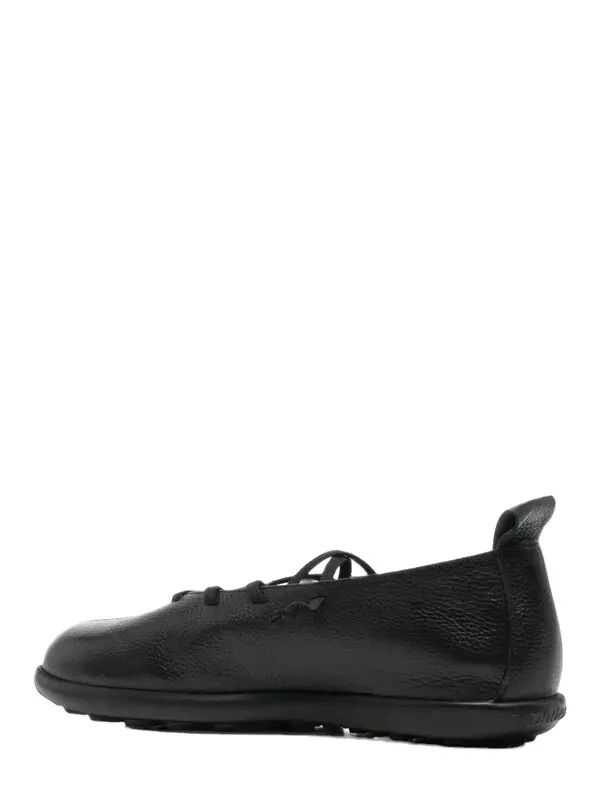 WONDERS Lace-up Leather Ballet Flats - Black