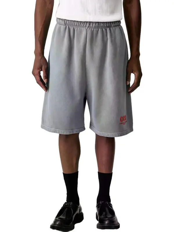 WILLY CHAVARRIA Ccc Buffalo Logo-embroidered Shorts - Grey