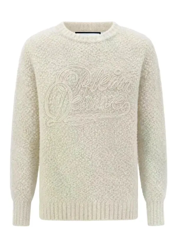 Philipp Plein Plein Deluxe Signature Bouclé Sweater - Neutrals