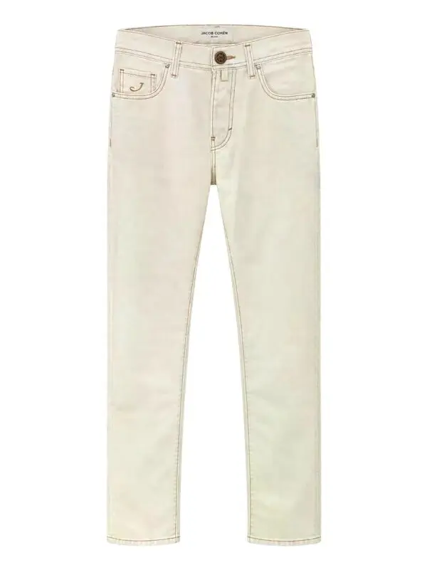 Jacob Cohen Logo-patch Slim-fit Jeans - Neutrals