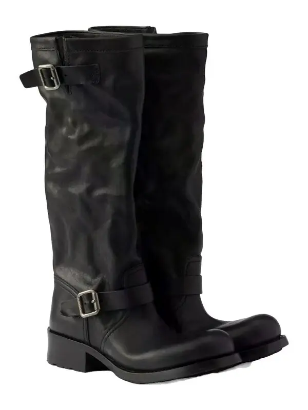 Prada Leather Boots - Black