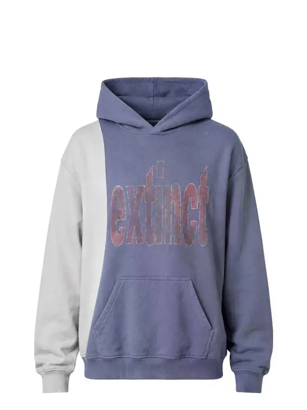 ESPRIT Bleached-effect Panelled Hoodie - Blue