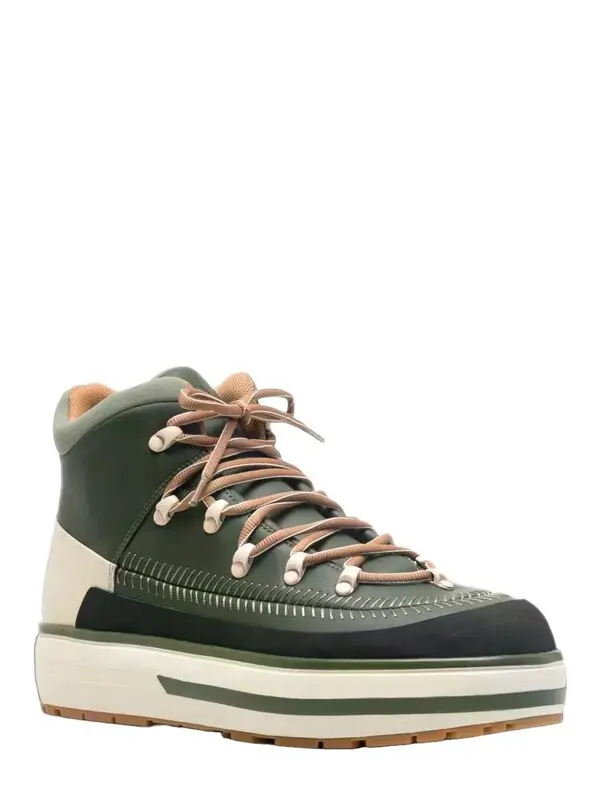 BRIXIA Sandwich Mid Contrast-panel Lace-up Sneakers - Green