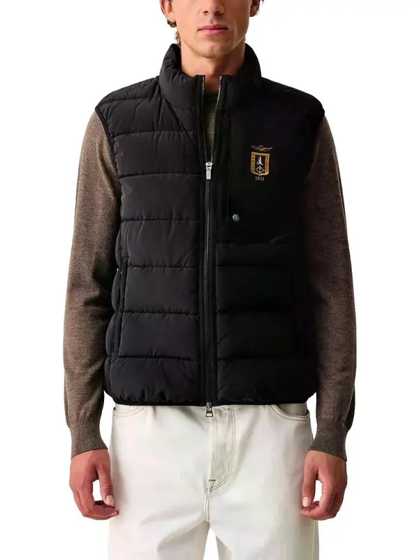 AERONAUTICA MILITARE Quilted Logo-patch Gilet - Black