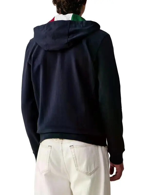 AERONAUTICA MILITARE Logo-embroidered Zip-up Hoodie - Blue