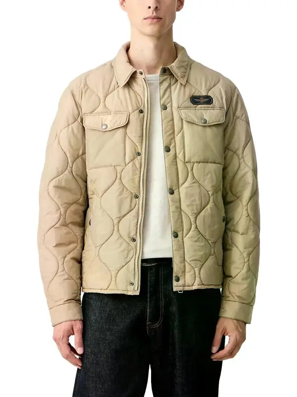 AERONAUTICA MILITARE Quilted Logo-patch Padded Jacket - Neutrals