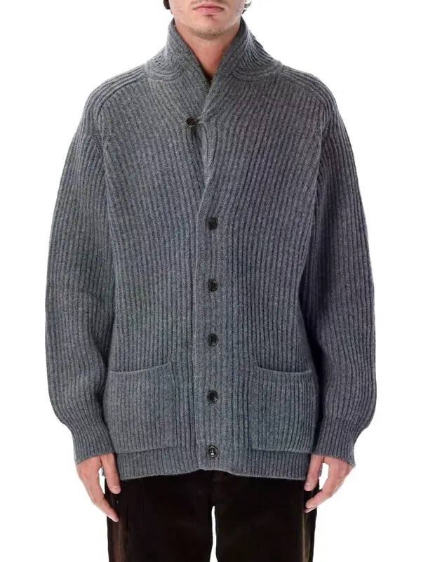 Filson Ribbed-knit Shawl-collar Cardigan - Grey