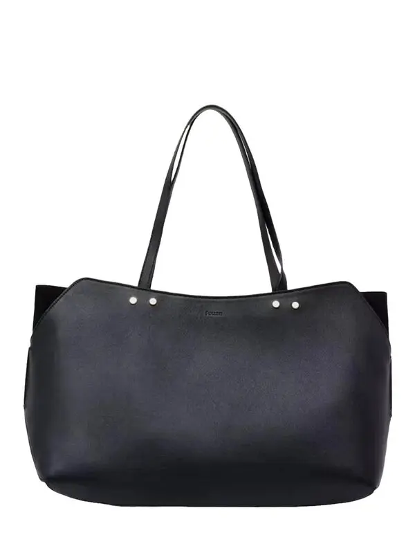 POLLINI Logo-debossed Panelled Tote Bag - Black