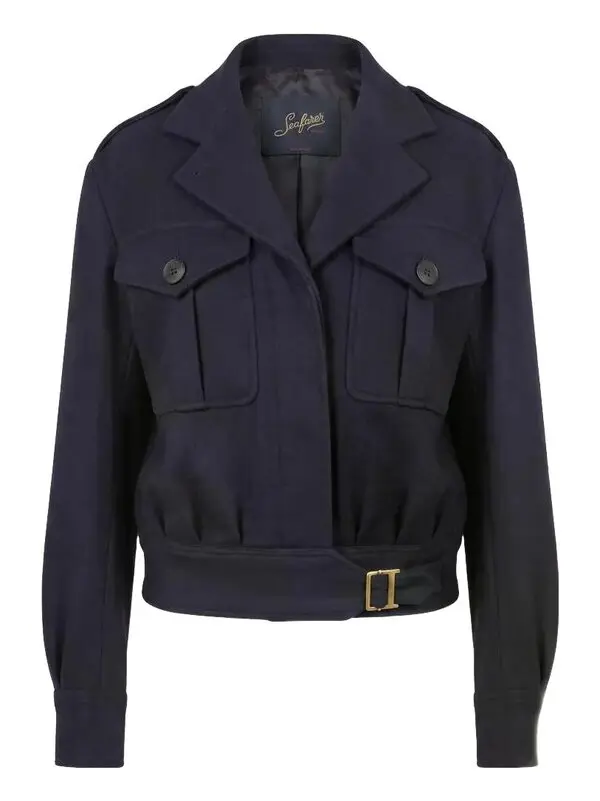 Seafarer Cris Belted Wool Jacket - Blue
