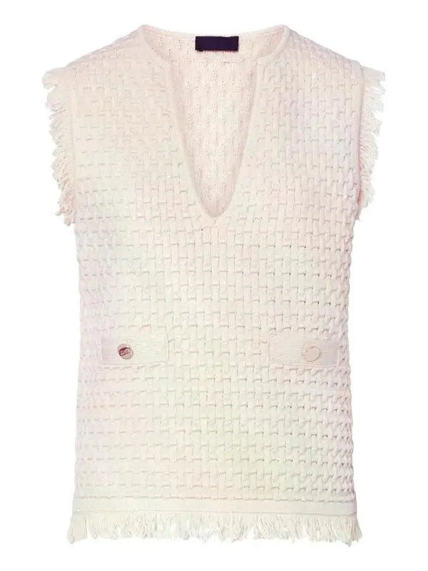 Liu Jo Fringed-detail Waistcoat - Neutrals