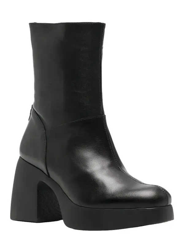 WONDERS Lady 101 Platform Leather Ankle Boots - Black