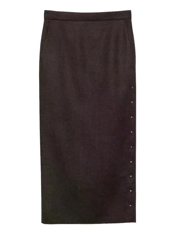 Max Mara Press-stud-detail Midi Skirt - Brown
