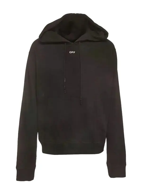 Off-White Stencil Arrow Logo-print Hoodie - Black