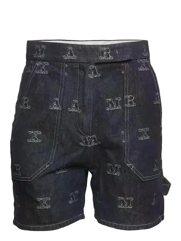 Max Mara Monogram Denim Shorts - Blue