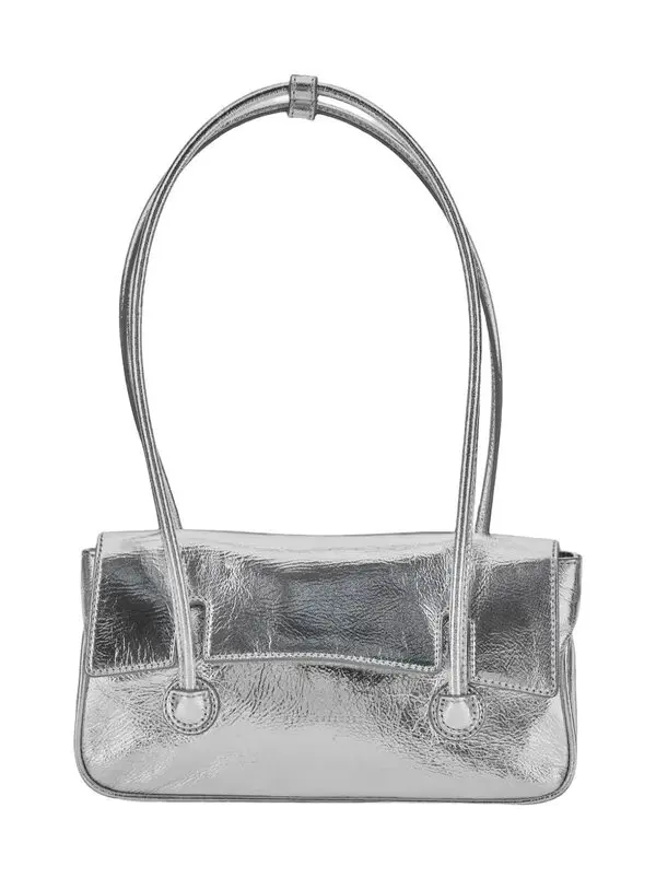 MARGESHERWOOD Small Crinkled-leather Shoulder Bag - Silver