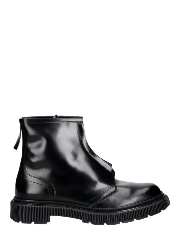 ADIEU PARIS Front-zip Ankle Boots - Black