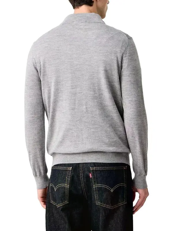 AERONAUTICA MILITARE Logo-embroidered Button-placket Sweater - Grey