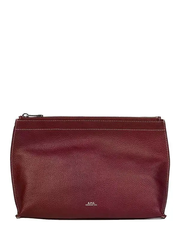 A.p.c. Small Neige Clou Leather Clutch Bag - Red