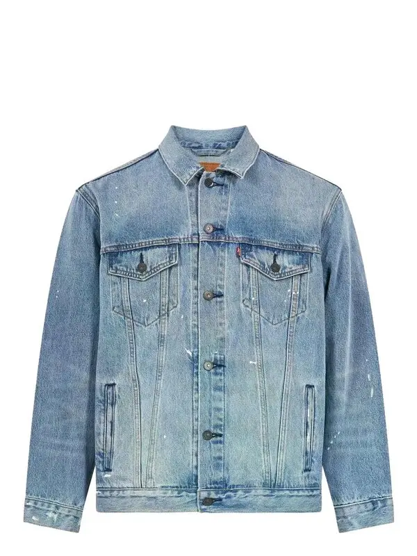 LEVI'S Type Iii Paint-splatter Peace-sign Denim Jacket - Blue