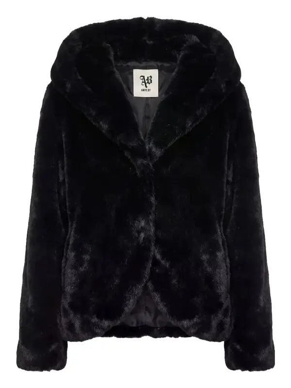 ANIYE BY Zaira Faux-fur Hooded Jacket - Black