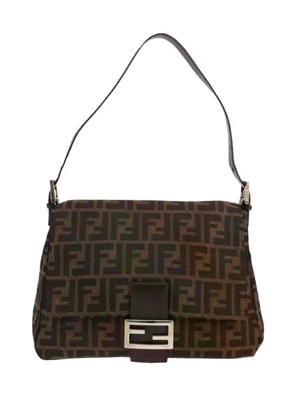 Fendi 2000s Mamma Baguette Logo-print Shoulder Bag - Brown