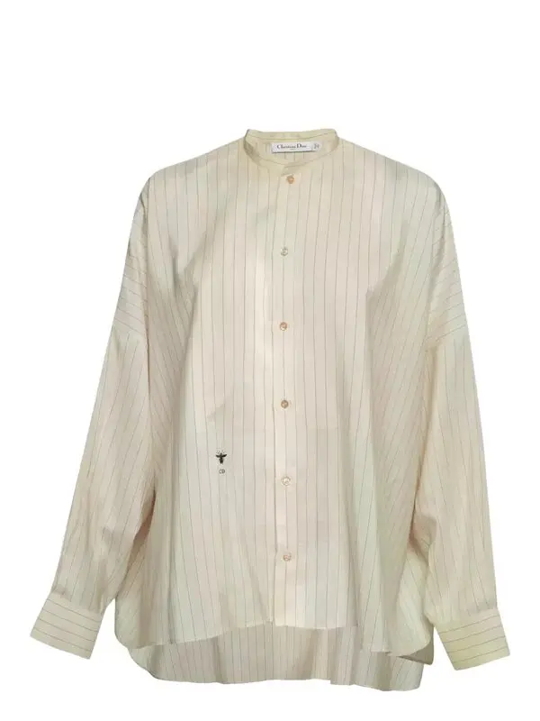 Dior Stripe-print Bee-embroidered Shirt - Neutrals