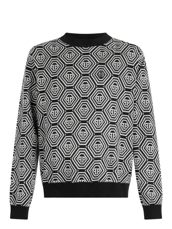 Philipp Plein Monogram-pattern Sweater - Black