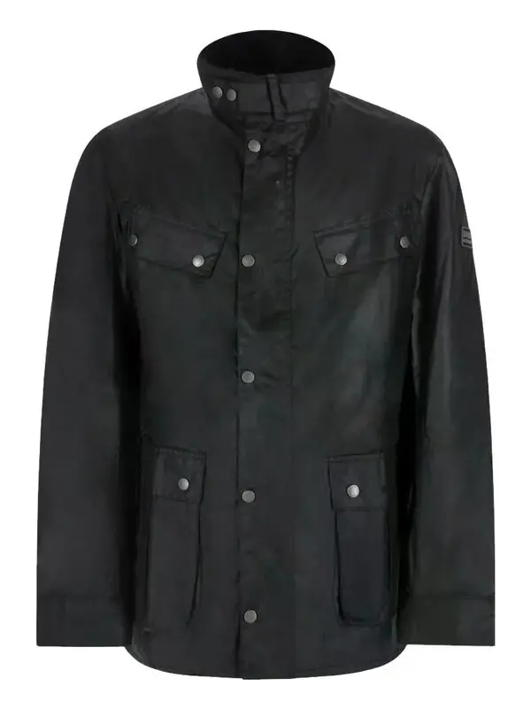 BARBOUR INTERNATIONAL Tourer Duke Waxed-finish Multi-pocket Jacket - Black