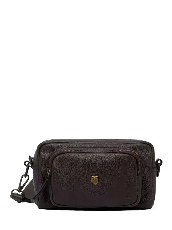 AERONAUTICA MILITARE Pebbled-leather Messenger Bag - Brown