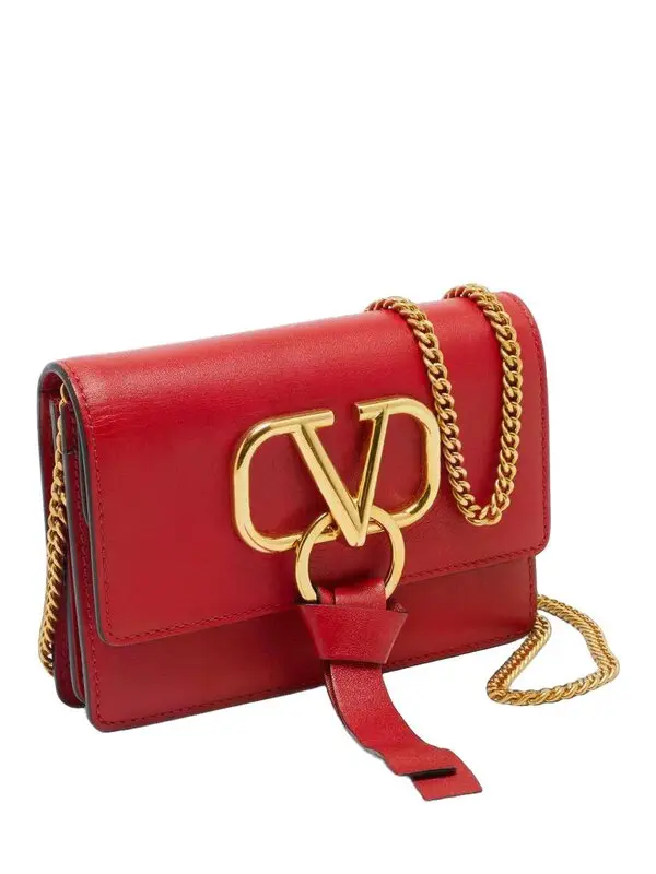 Valentino Garavani Vring Leather Cross Body Bag - Red
