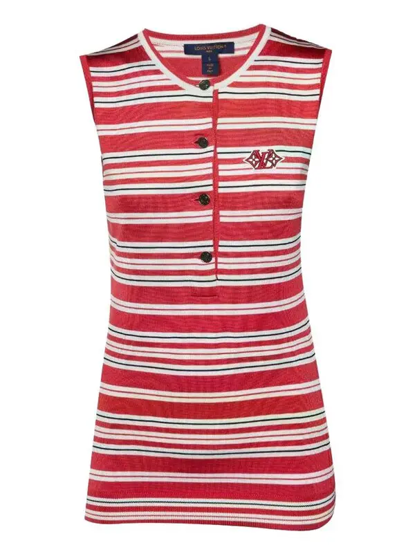 LOUIS VUITTON Striped Knit Top - Red